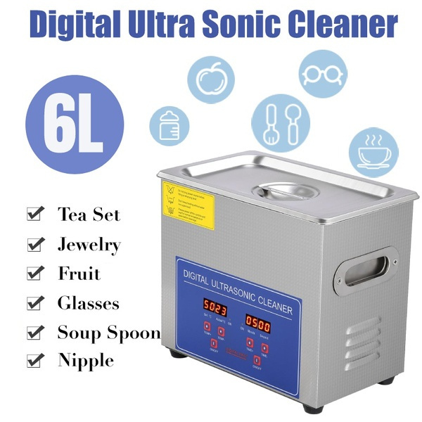Digital Ultra Sonic Cleaner Bath Timer Stainless Tank Cleaning 6L ...