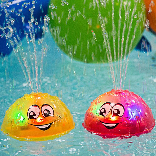 2020 New Upgrade Bath Toys Induction Water Spray Light Music Rotate ...