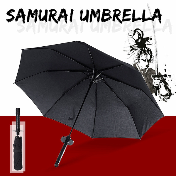 Katana Shape Folding Umbrella Automatic Open Sword Handle Parasol Sun ...
