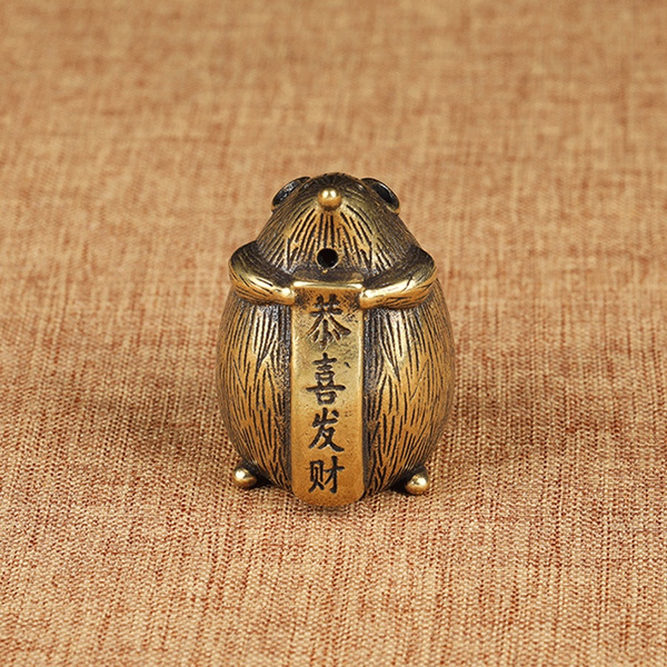 Bronze Mouse Sculpture Carved Copper Feng Shui Lucky Chinese Cute Mouse ...