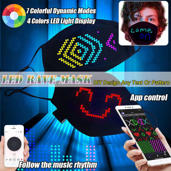 LED Display Magic Mask Face Mask Wireless BT App Control USB ...