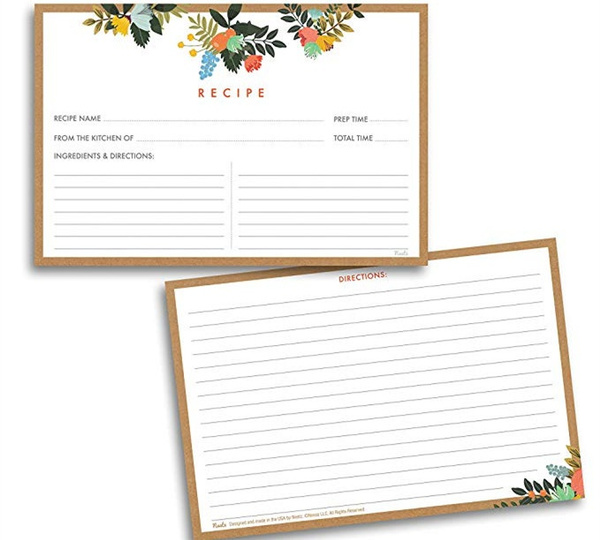 20/50pcs Kitchen Recipe Cards Double Sided Cards Home Kitchen ...