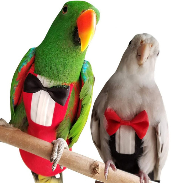 Pet Bird Flight Suit With Bow Tie Parrots Uniform Tuxedo Diaper Clothes Pet Bird Flight Suit With Bow Tie Parrots Uniform Tuxedo Diaper Clothes