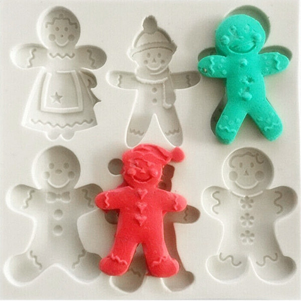 1PC New Silicone Christmas Gingerbread Man Mold Cake Fondant Decorating ...