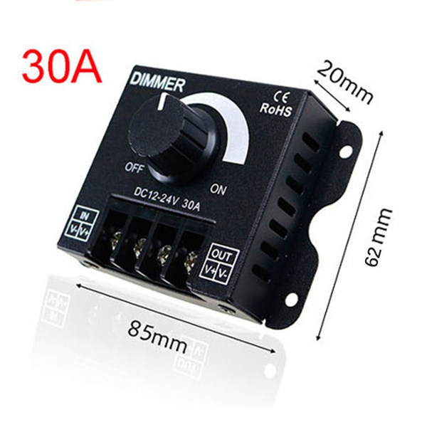 12V Dimmer DC24V 30A Switch Brightness Adjustable Controller Single ...