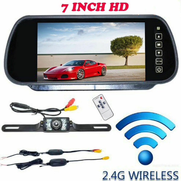 Wireless Car Bus Truck Rear View Kit 7" LCD Mirror Monitor + IR Reverse ...