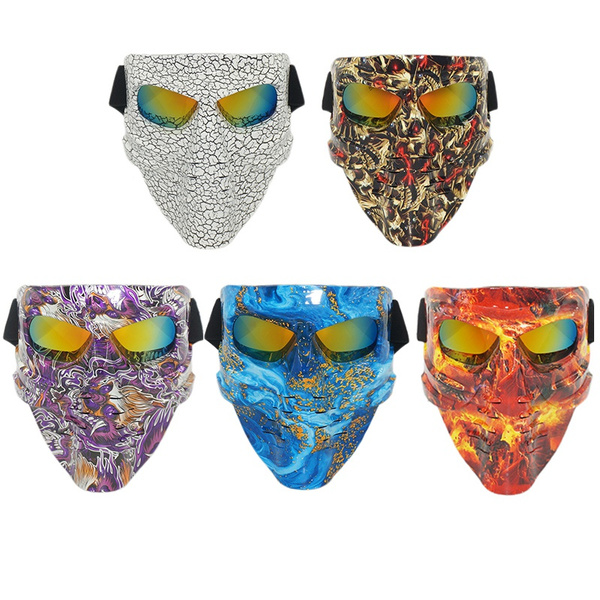 Halloween Skull Full Face Protective Paintball Masks Airsoft Tactical ...