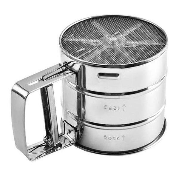 Stainless Steel Semi Automatic Hand Held Flour Sieve Powder Hand ...