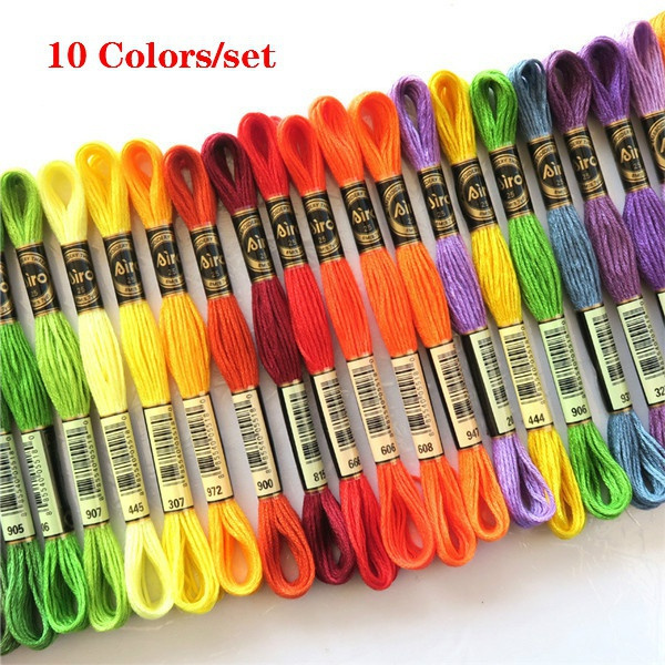 10Pcs/set Color High Quality Embroidery Floss Cross Stitch Threads ...