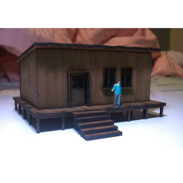 1: 87 HO Assemble Model Wooden House Building Sand Table Train Railway ...