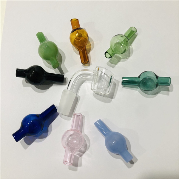 Quartz Thermal Banger with Colorful Glass Carb Cap Dome 14mm Joint For ...