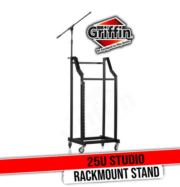 GRIFFIN Rack Mount Cart Stand & Top Mixer Platform 25U | Rolling Music ...