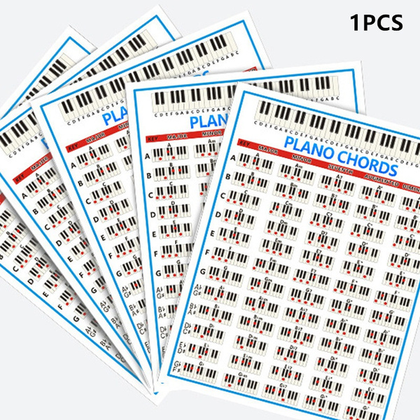 1PCS 88 Key Piano Chord Chart Poster Musical Students Instrument ...