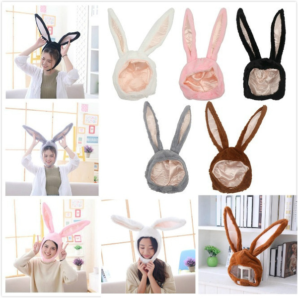 Cute Girl Hat Plush Rabbit Bunny Ears Hat Earflap Cap Head Warmer Photo ...