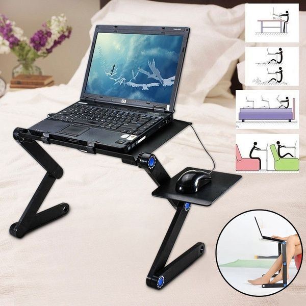 Portable Adjustable Aluminum Laptop Desk Stand Table Vented Ergonomic ...