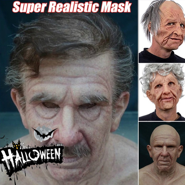 Halloween Party Horror Mask Spoof Mask Old Man Mask Moving Mouth ...