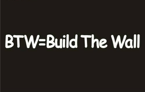 2PCS Details about BTW=Build The Wall Funny DieCut Vinyl Window Decal ...