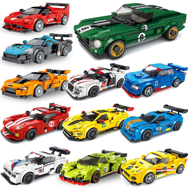 New Super Racing Car Building Blocks Assembly Model Cars Toys DIY ...