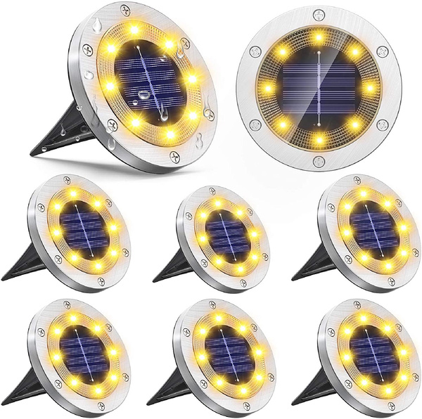 Solar Ground Lights Outdoor 1~4 Pack, 8 LED Solar Garden Lights ...