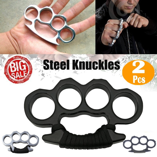 Multi-Functional Self Defense Tool Brass Knuckles Ring Stainless Steel ...