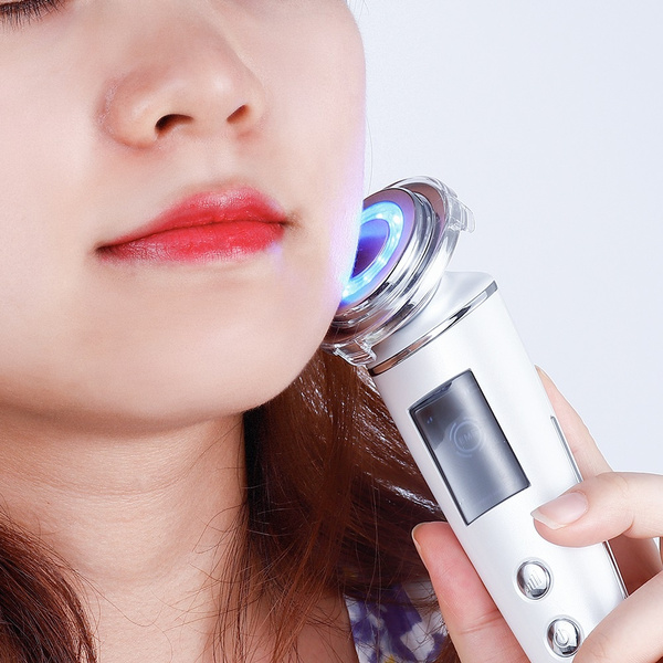 RF EMS Galvanic Ion Face Beauty Device LED Red Blue Light Photon ...