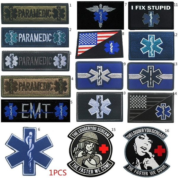 Paramedic medical Embroidery Hook Patches Military Patch Tactical Patch ...