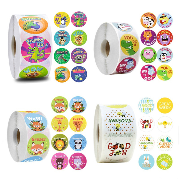 500Pcs/Roll Handmade Encouragement sticker Stickers Wedding Birthday ...