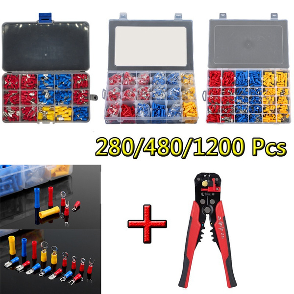 1200/480/280 PCS Mixed Assorted Lug Kit Crimp Connectors Insulated ...