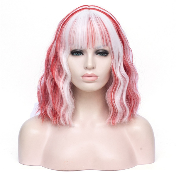 Women's Fashion Instant Noodles Curly Bangs Short Hair Wig | Wish