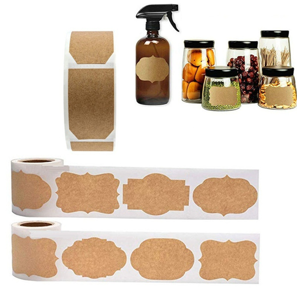 250pcs/Roll Kraft Stickers Paper Labels Blank for Jar Candle Glass ... 250pcs/Roll Kraft Stickers Paper Labels Blank for Jar Candle Glass ...