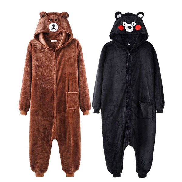Brown Bear Pajamas Adult Onesies Sleepwear Cosplay Jumpsuit Pyjamas ...