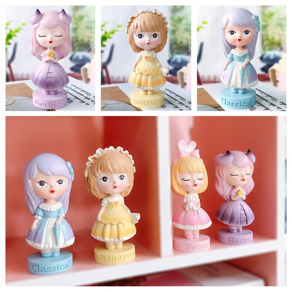 4 Styles Fairy Doll Figurines Miniature Characters Toys Micro Landscape ...