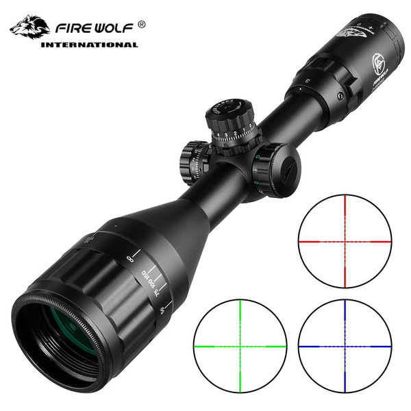 FIRE WOLF3-9X50Hunting Tactical Rifle Scope Green Blue Red Dot ...