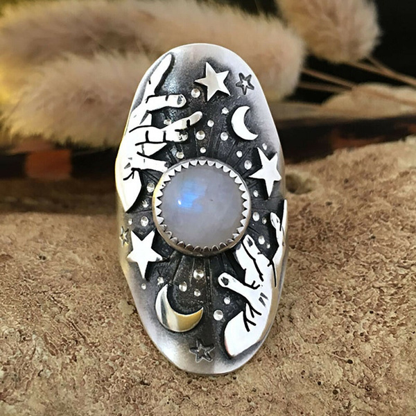 Halloween Moonstone magician ring starlight ring magician ring starry ...