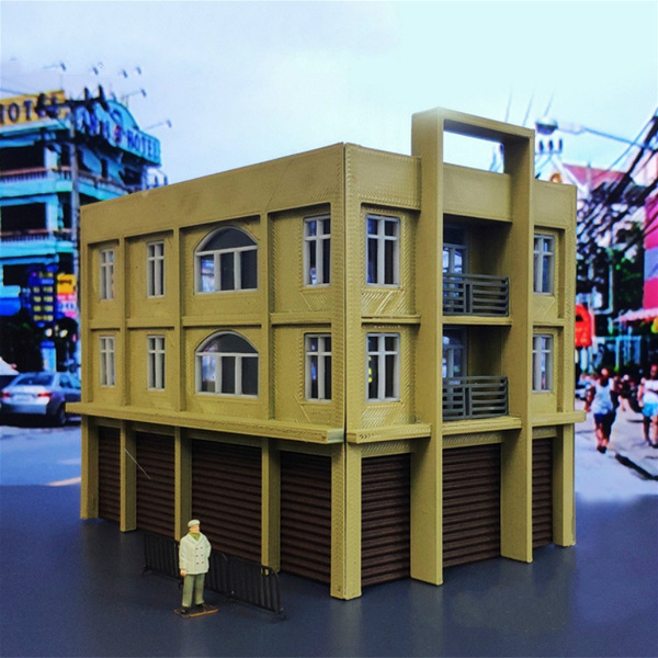 1:87 HO Scale Assembled Model Building DIY Commercial Office ...