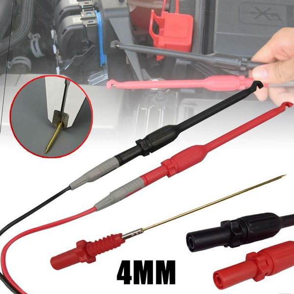2pcs New 4mm Automotive Test Lead Kit Power Probe Wire Piercing Clip ...