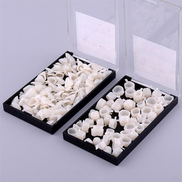 100Pcs Dental Temporary Crown Veneers Material Anterior Front Back ...