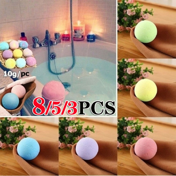 3/5/8 pcs Bath Salt Ball Body Skin Whiten Relax Stress Relief Bubble ...