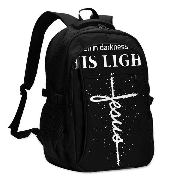 Even In Darkness I See His Light Jesus Signature USB backpack | Wish