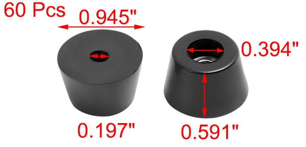 60pcs Rubber Feet Bumpers Buffer Feet Furniture Table Cabinet Leg Pads ...