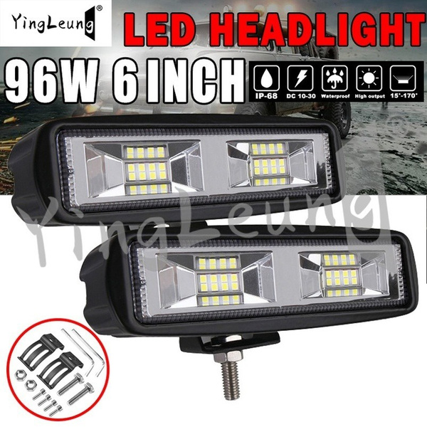 6 Inch 96W Work Light Bar Led Lights for Car Offroad Led Light Bar ...