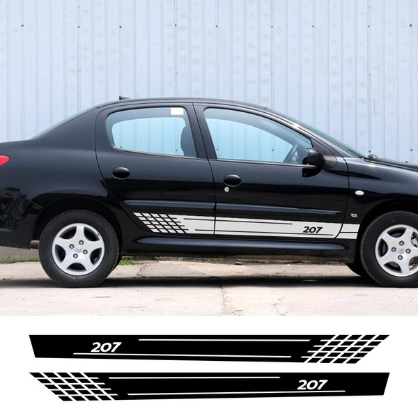 2 pçs decoração de carro porta lateral saia listras decalques para ...