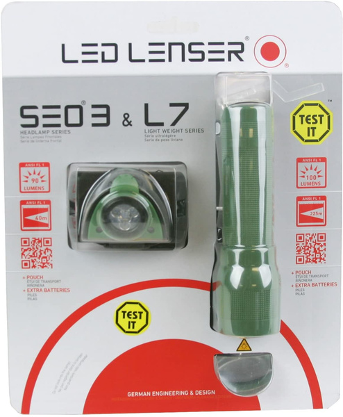LED Lenser 880202 SEO 3 LED SLT 90 Lumen Headlamp Series with L7 LED ...
