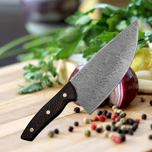 Kitchen Damascus Laser Pattern Meat Cleaver Stainless Steel Slicing ...