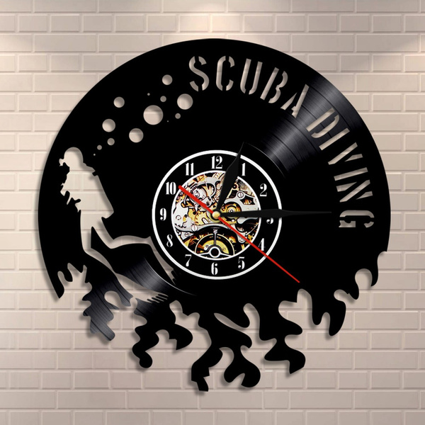 Scuba Diving Wall Clock Gift For Scuba Divers Diving Into Water ...