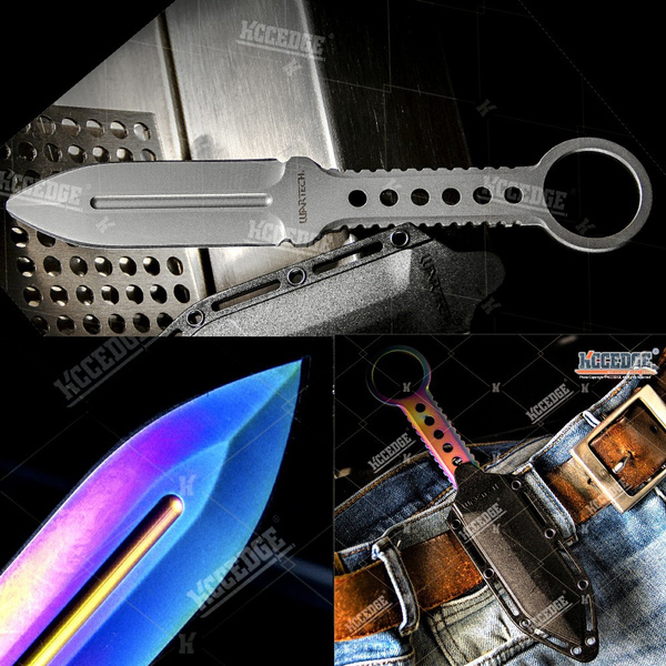 8.25" FULL TANG THROWING KNIFE TACTICAL KNIFE FIXED BLADE KNIFE w ...