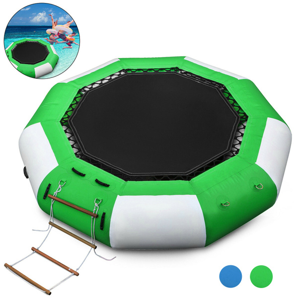 Inflatable Water Trampoline 10 Ft Floating Island Lake Raft Bouncer ...