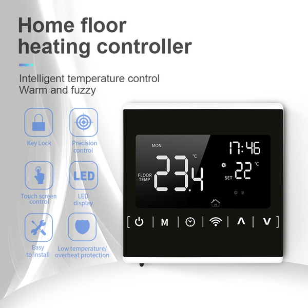 110V 120V 220V 230V Touch Screen Electric Heating Room Thermostat ...