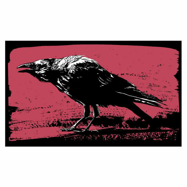 13cm x 7.9cm for Red Crow Sketch Occlusion Scratch Windows Car Sticker ...