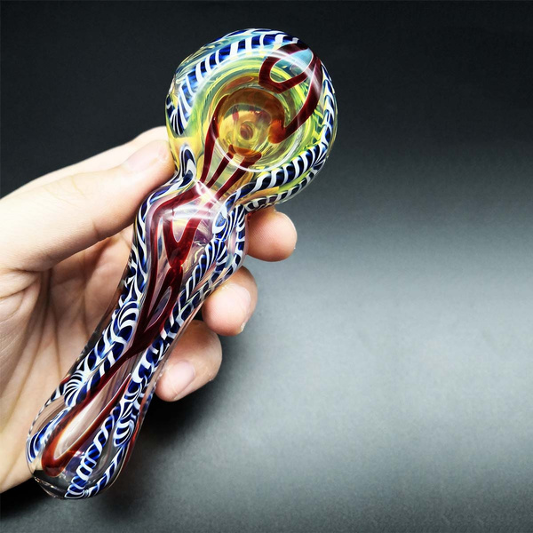 Length 5 inch Colorful Thicken Glass Pipe Smoking Pipe glass oil burner ...